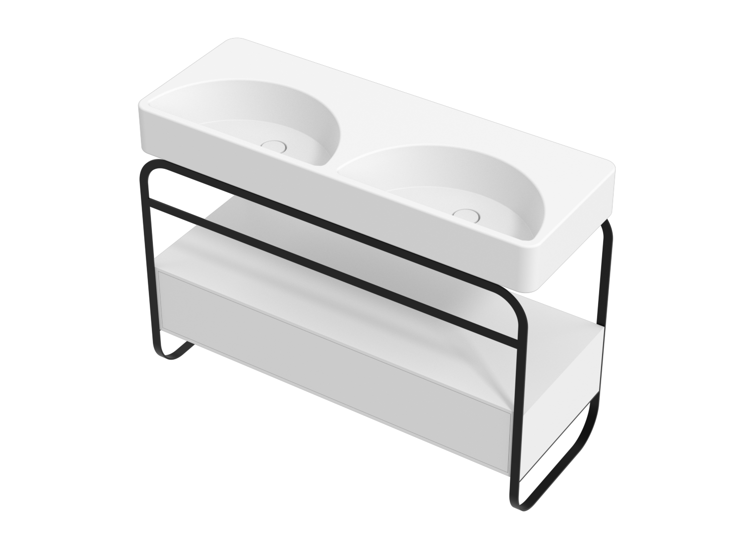 ALICE LUNARIS Frame with Drawer 48" White – Pontem Home