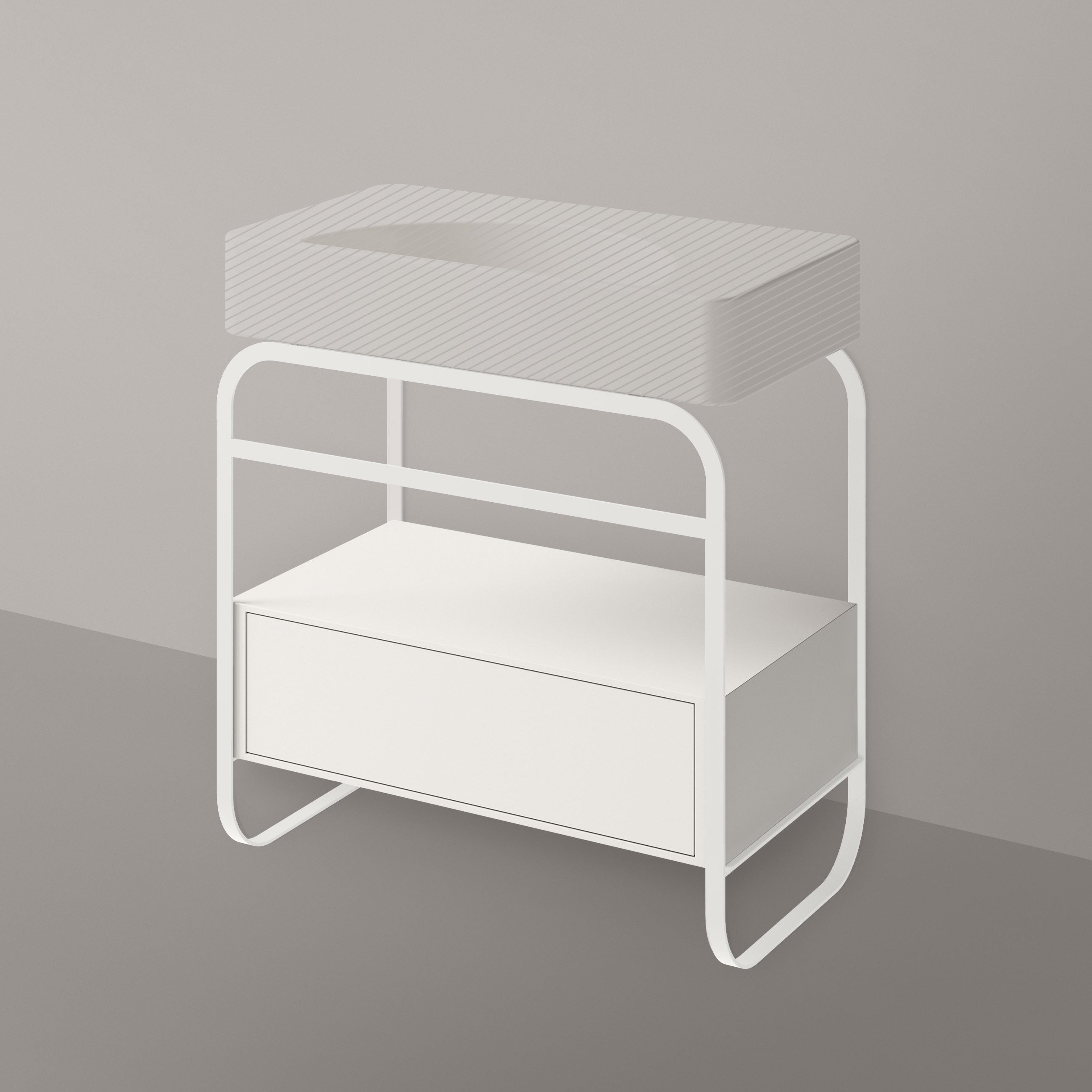 ALICE LUNARIS Frame with Drawer - White – Pontem Home